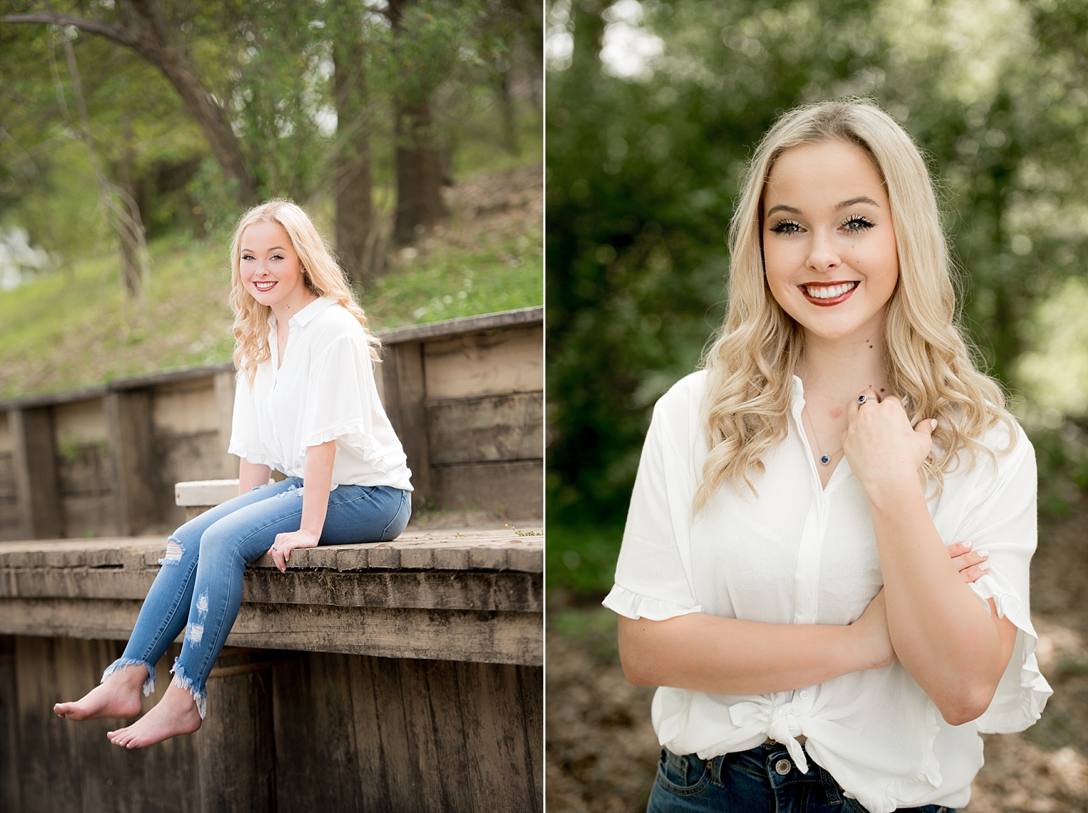 Classic, clean outfits for a southern senior session - Four J Photography